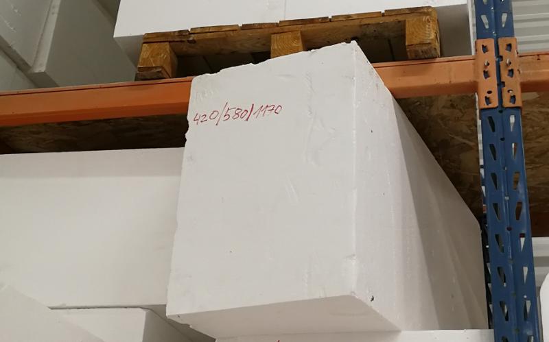 Bloc Polystyrene expansé EPS 200 SE 42x58x117cm - matériaux de récupération